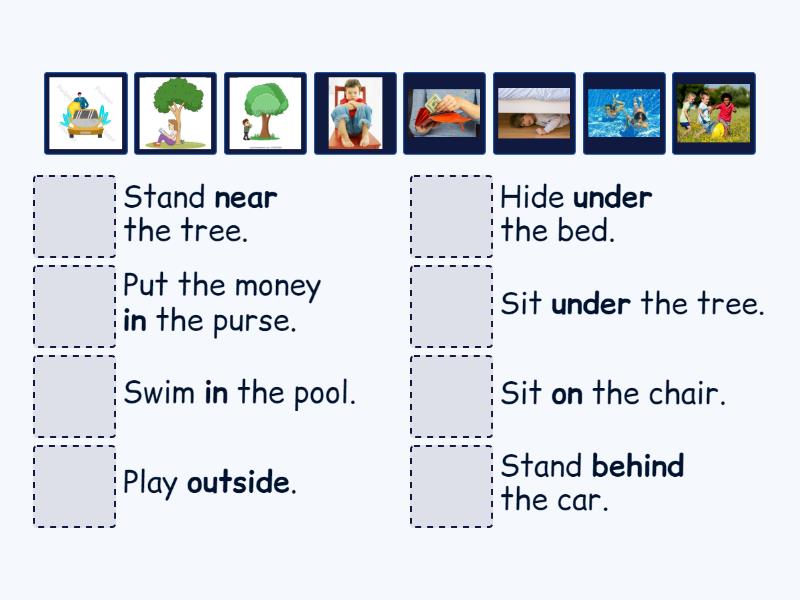 34. Prepositions of Place - page 46 - Match up