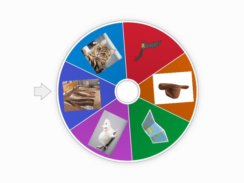 Words (cat, bat, hat, mat, rat, map) - Spin the wheel
