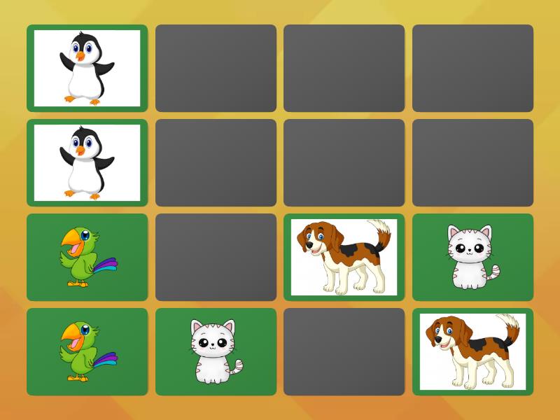 MEMORY ANIMALES - Matching pairs