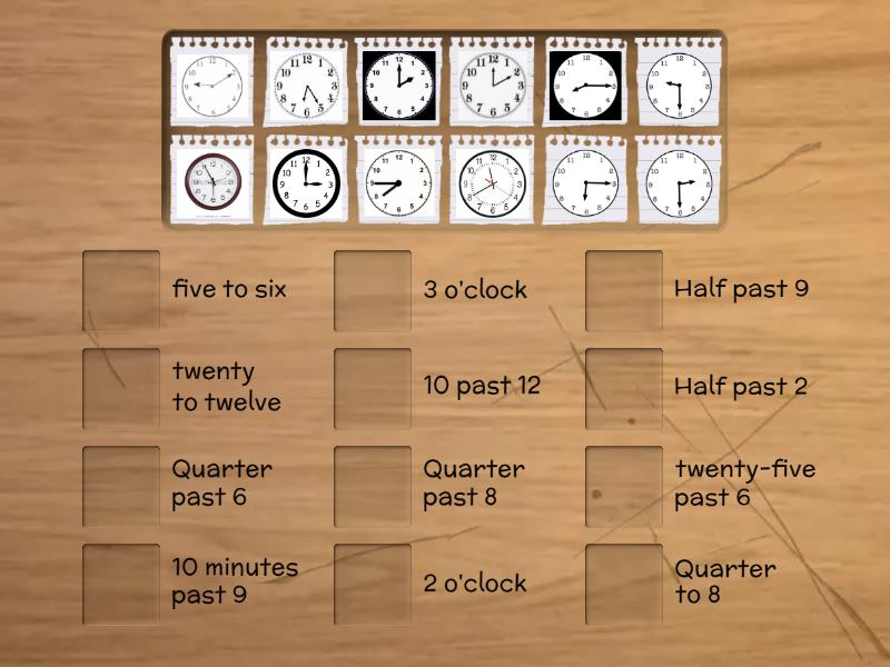 Telling the time - Match up