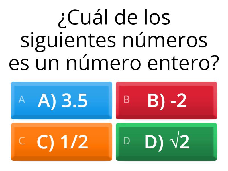 NUMEROS ENTEROS - Quiz