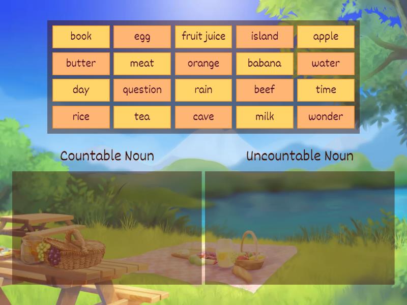 Unit 5 - Homework: Put the nouns in correct column. - فرز المجموعات