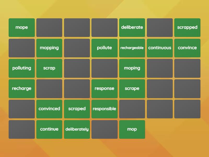 Suffix memory game - Matching pairs