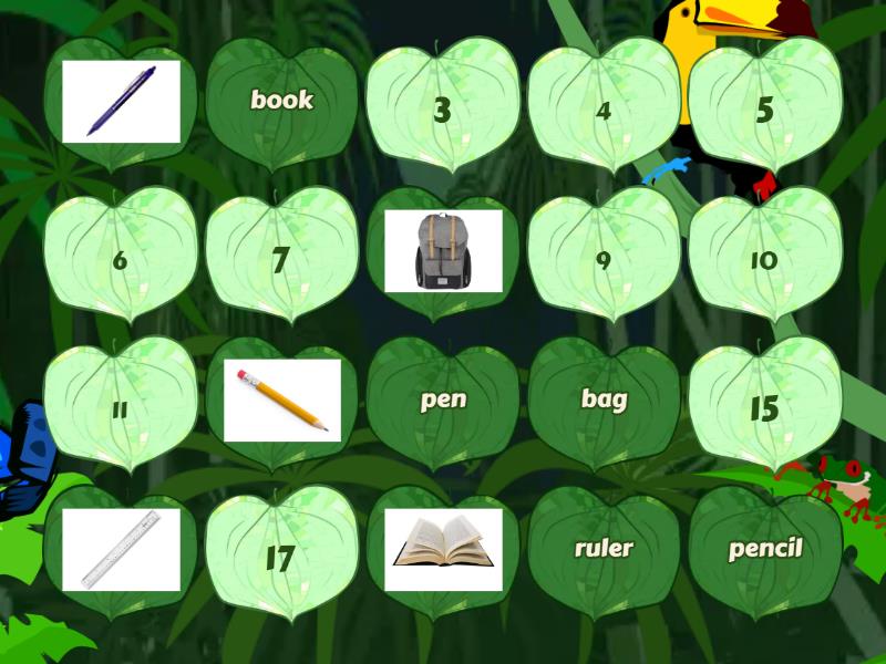 Classroom objects (memory game) - Matching pairs Classroom objects (memory game) - Matching pairs