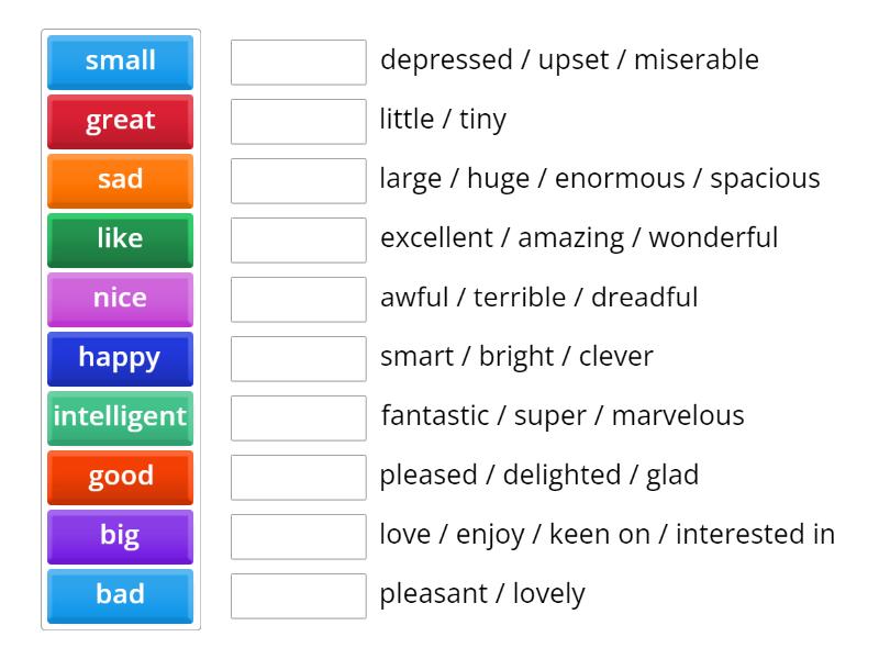 USE BETTER WORDS 1 - Match up