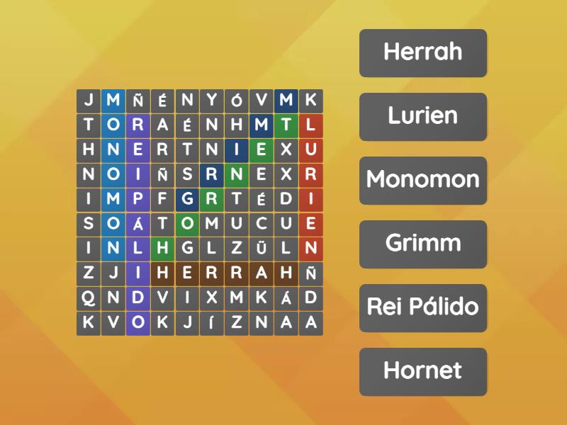 Personagens de Hollow Knight - Sopa de letras