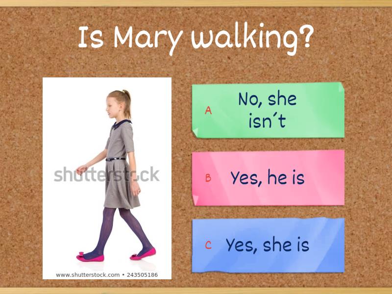 Present Continuous Short Answers - Quiz