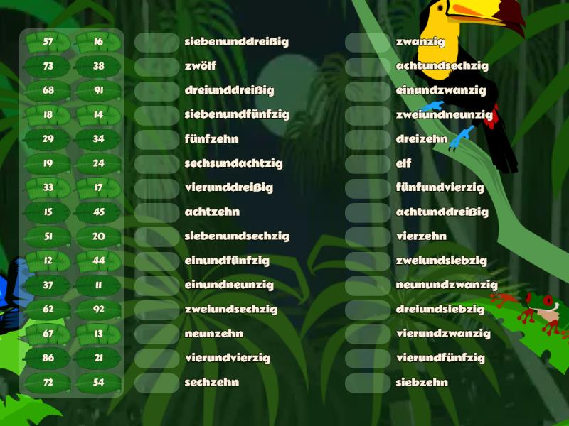 Zahlen 1-100 - Match up