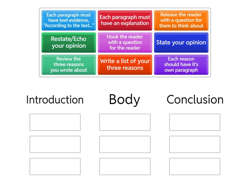 Writing Argumentative - Group sort