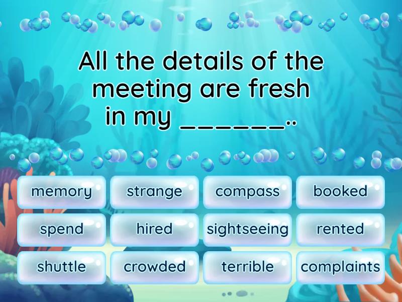 A1-A2 Vocabulary Test 1 : sentences - Find the match