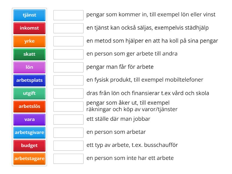 Arbete och Pengar - Match up