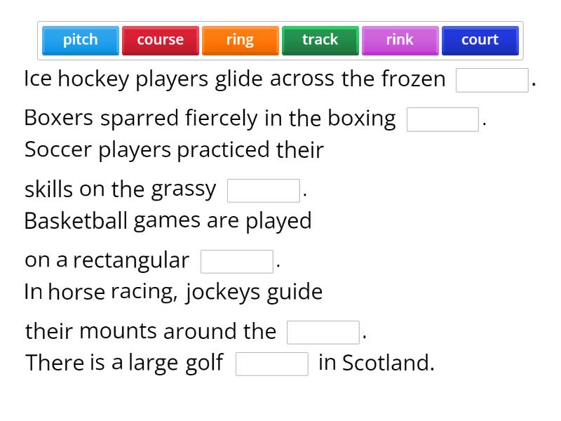 fill in.sport - Complete the sentence