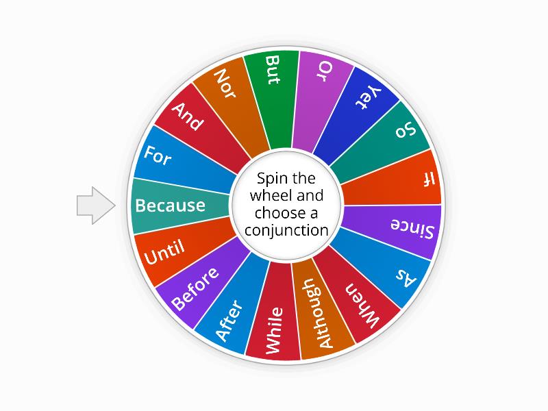 Wheel of Conjunctions - Spin the wheel