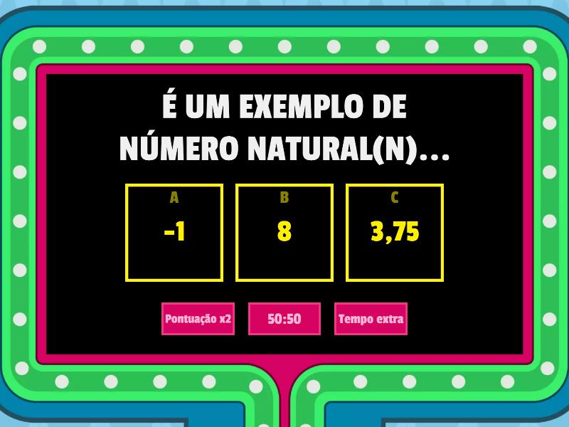 conjuntos numericos - Gameshow quiz