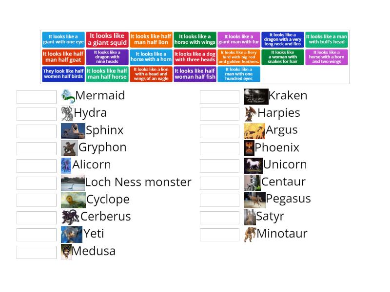 Mythical beasts - Match up