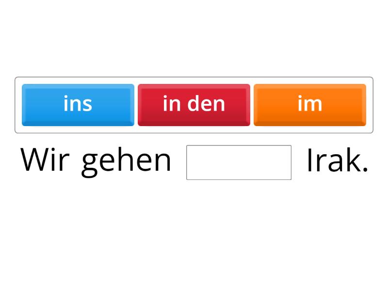 nach in zum zur - Complete the sentence
