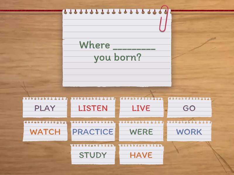 Complete the sentences with the missing verbs: - Find the match