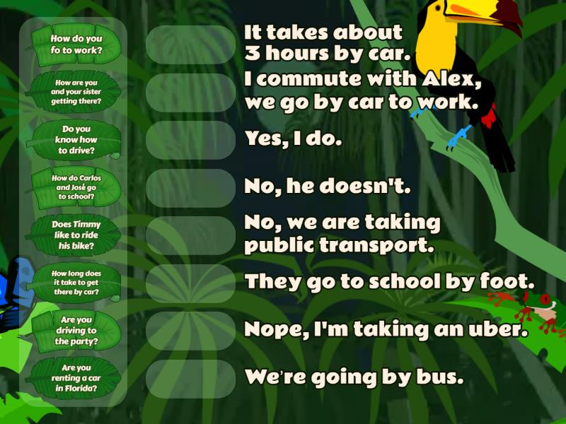 Transportation Sentence Matchup Match Up
