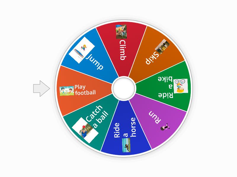 Unit 5 actions vocabulary - Spin the wheel
