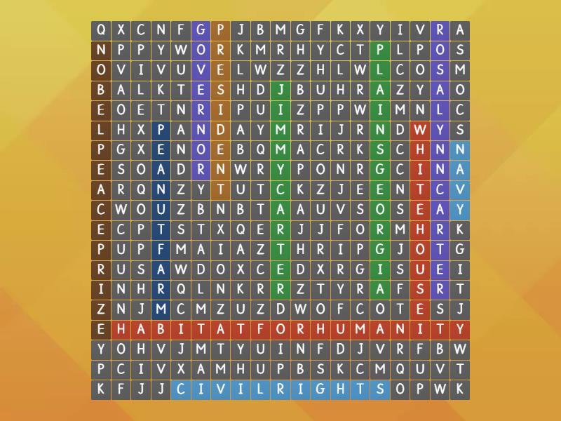 Jimmy Carter Word Search - Sopa de letras