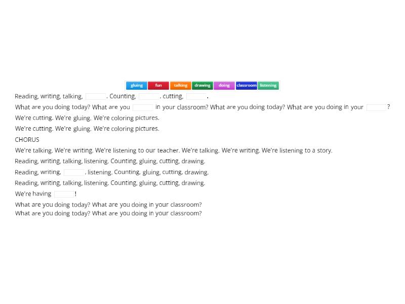 OW2 - Unit 1 - Song - Complete the sentence