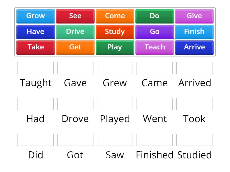 Past Simple verbs - Une las parejas