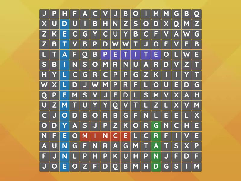 l'aspect physique - Wordsearch