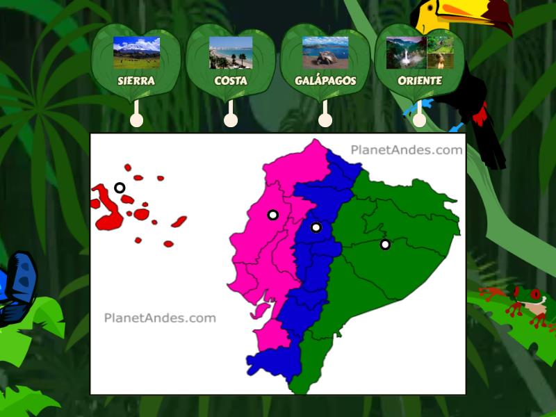 Regiones del Ecuador - Labelled diagram