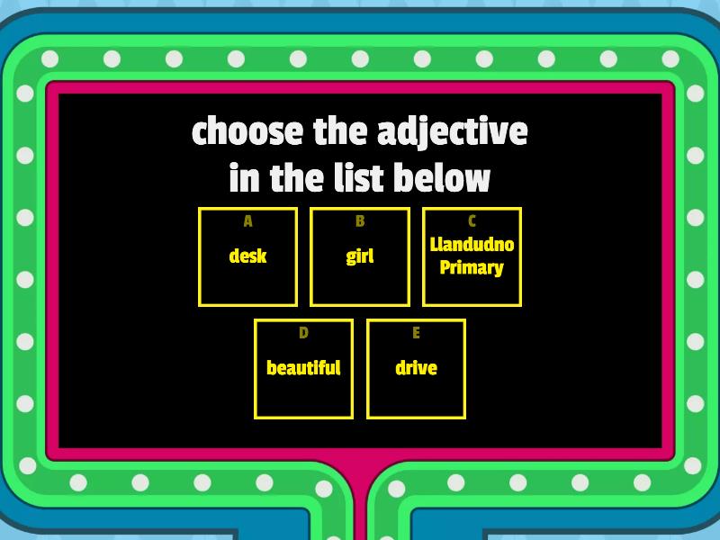 Adjectives - Gameshow quiz