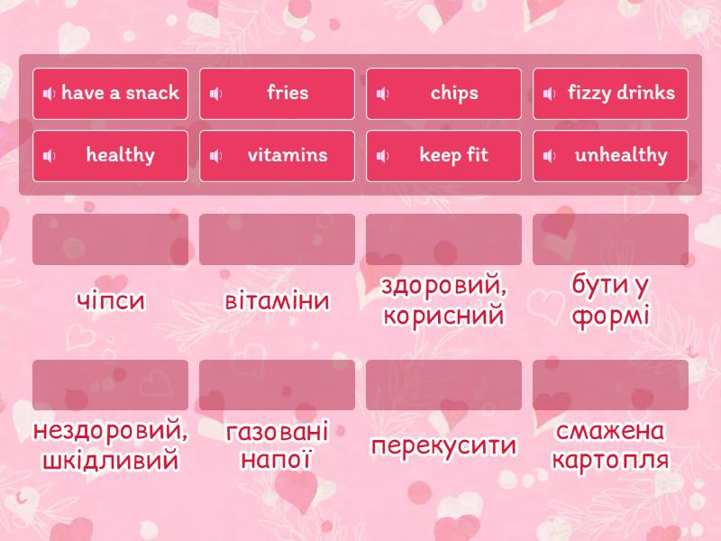 What is fast food? - Match up