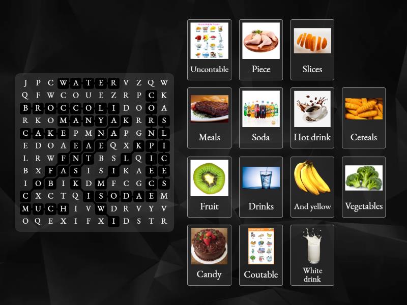 Food and Drinks Word Search... - Wordsearch