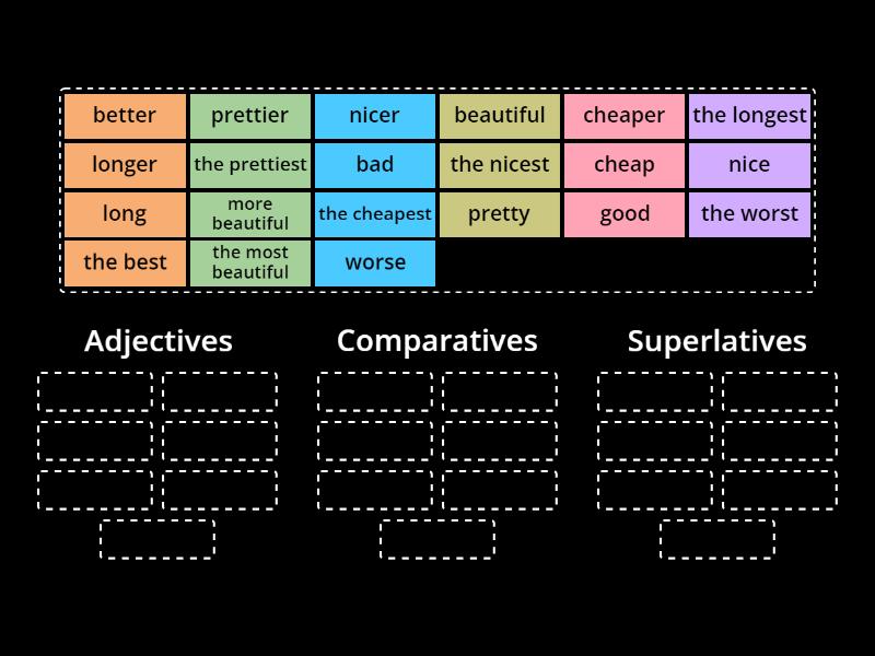 Adjectives, Comparatives and Superlatives - Group sort
