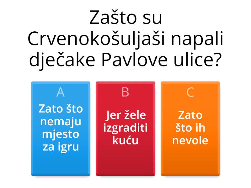 Junaci/Dječaci Pavlove ulice3355 - Quiz