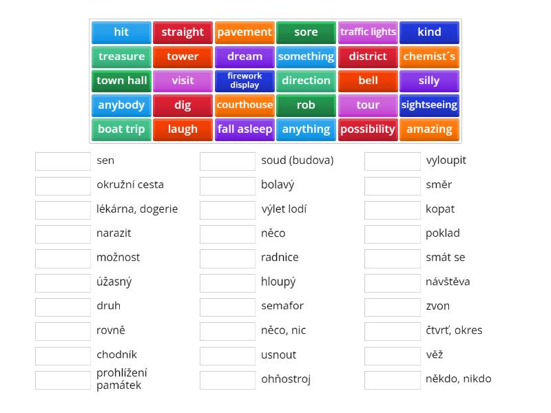slovíčka Project 3 Unit 4A-C - Match up