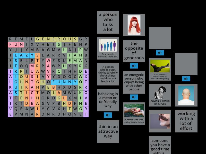 EI2202 Unit 2 Describing people - Wordsearch