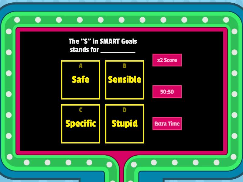 SMART Goals Game - Gameshow quiz