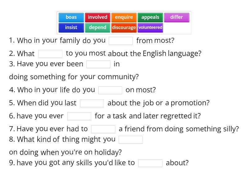 RM B2 1A words 2 - Complete the sentence