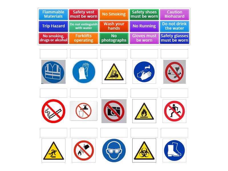 Scania Health and safety signs - Match up
