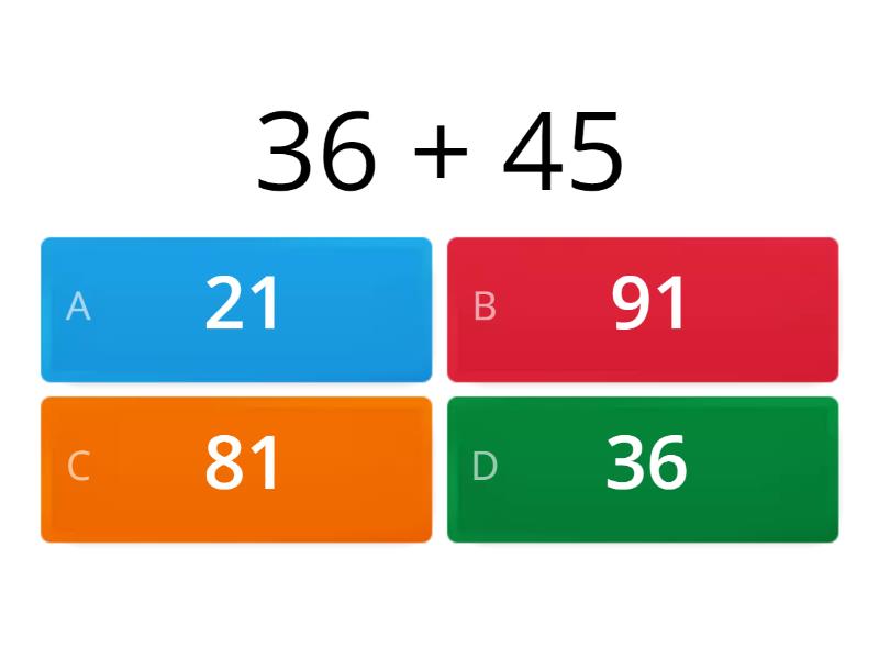 Maths - Addition Warm-up - Quiz
