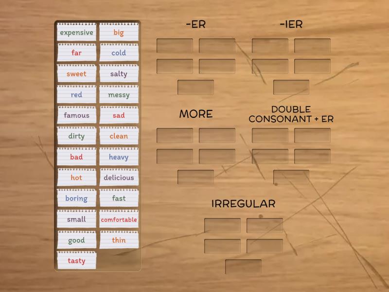Comparatives Adj - Group sort