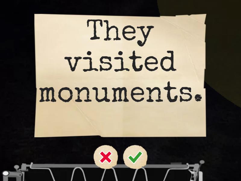 I visited monuments. to visit monuments - Flash cards