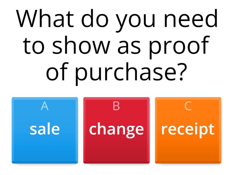 shopping questions - Quiz