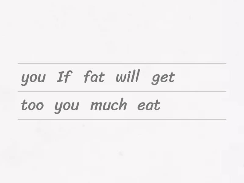 First conditionals + health (simple A2) - Unjumble