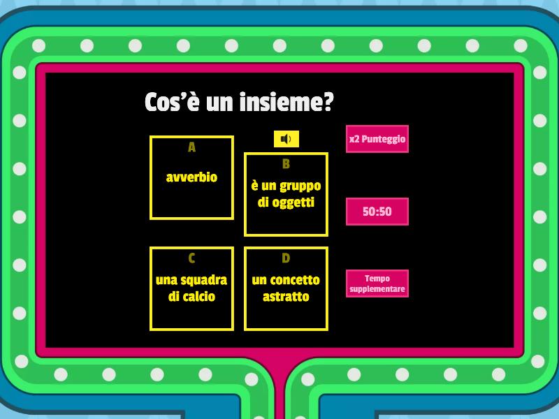 Scopriamo il mondo con gli insiemi - Gameshow quiz