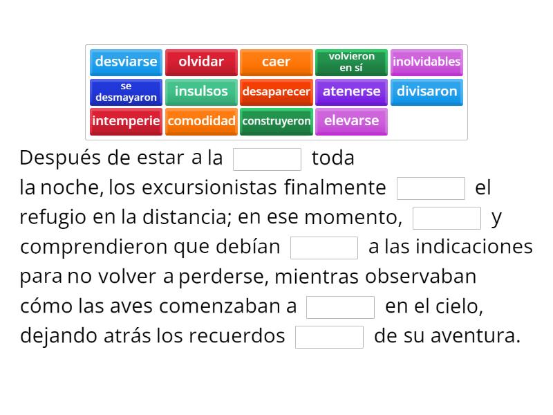 5 Caro y Lucy en la isla de Basura - Complete the sentence