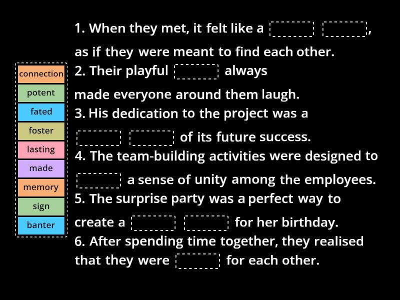 gap-fill (signs that you are compatible) - Complete the sentence