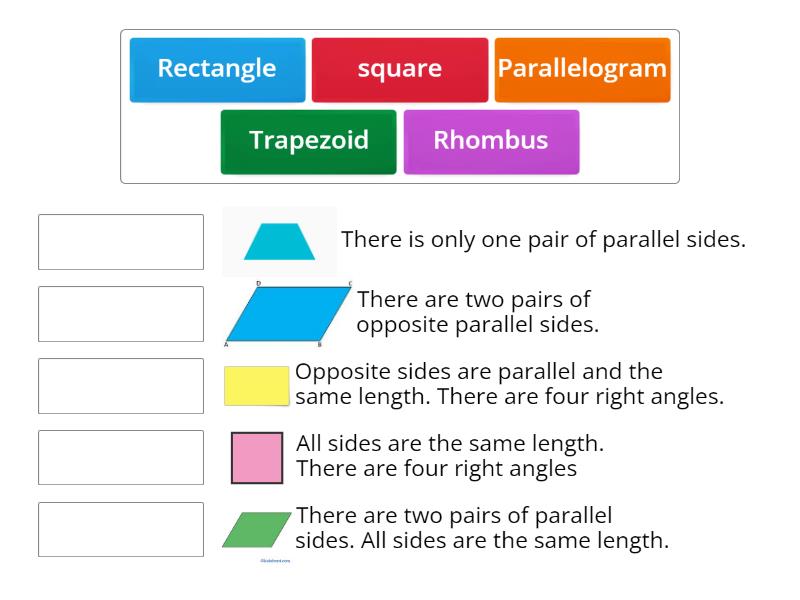 Classifying Quadrilaterals - Match up
