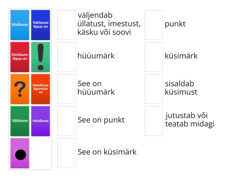 Lausete liigid, 4.klass - Match up