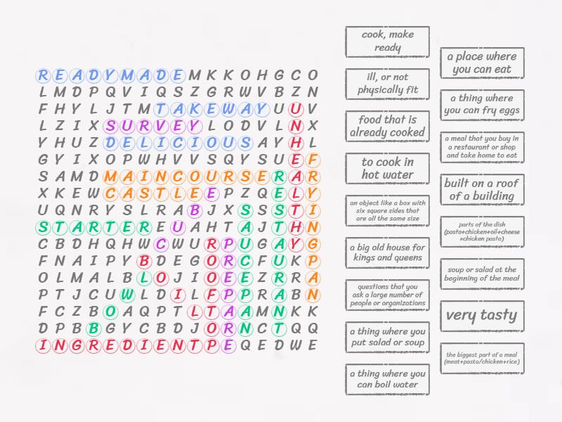 Navigate A2 unit 9 difficult words - Wordsearch