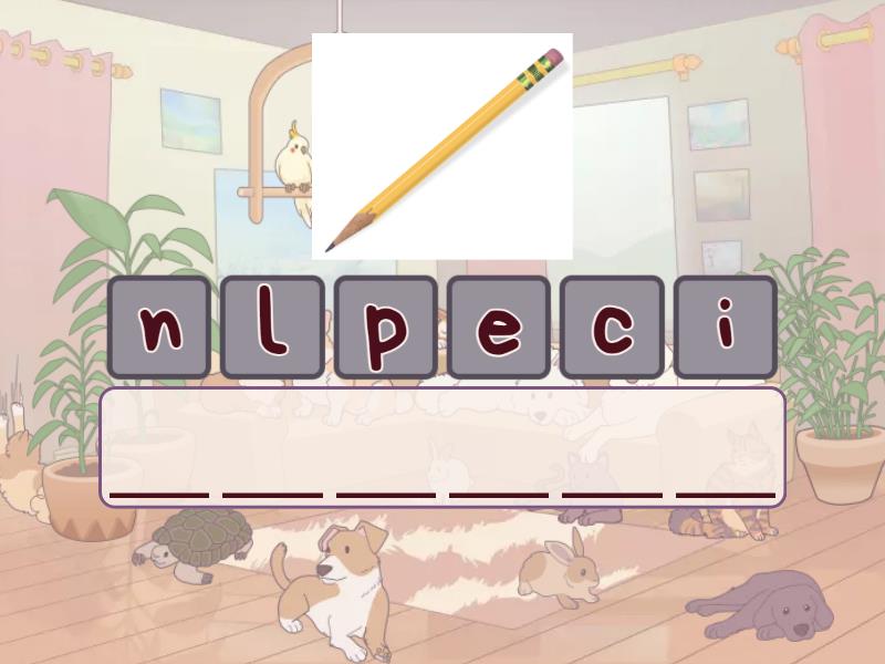 Classroom objects spelling - Anagram